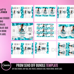 Prom Send off Treat Bundle, Teal, Prom Water Label, Prom Candy Bar ...