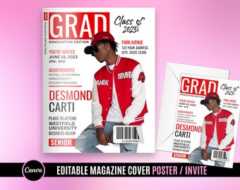 Graduation Magazine Cover, Magazine Cover Prom, Homecoming, Resizing ...