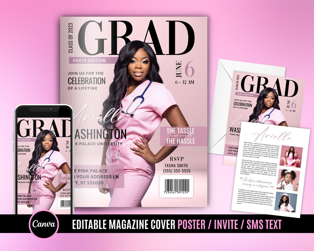 Graduation Magazine Cover, Magazine Cover Prom, Homecoming, Resizing ...