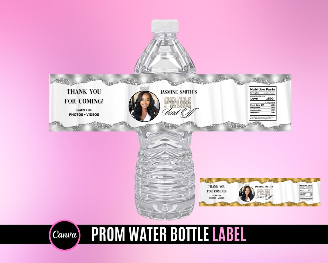 Prom Send off Water Labels | Prom Chip Bag| Prom Night Event | Prom ...