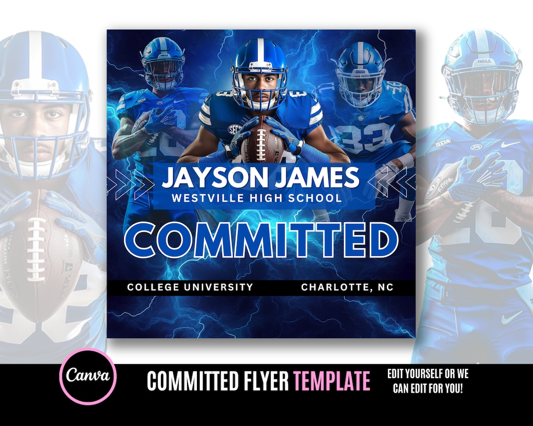 College Committed Flyer, Graduation Flyer, Sports Flyer, Editable With ...