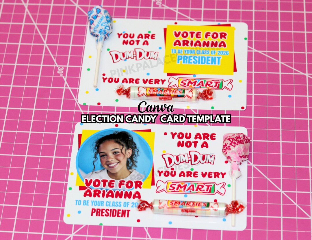 Candy Tag Voting Cards: Election Campaign, Homecoming Queen (digital ...