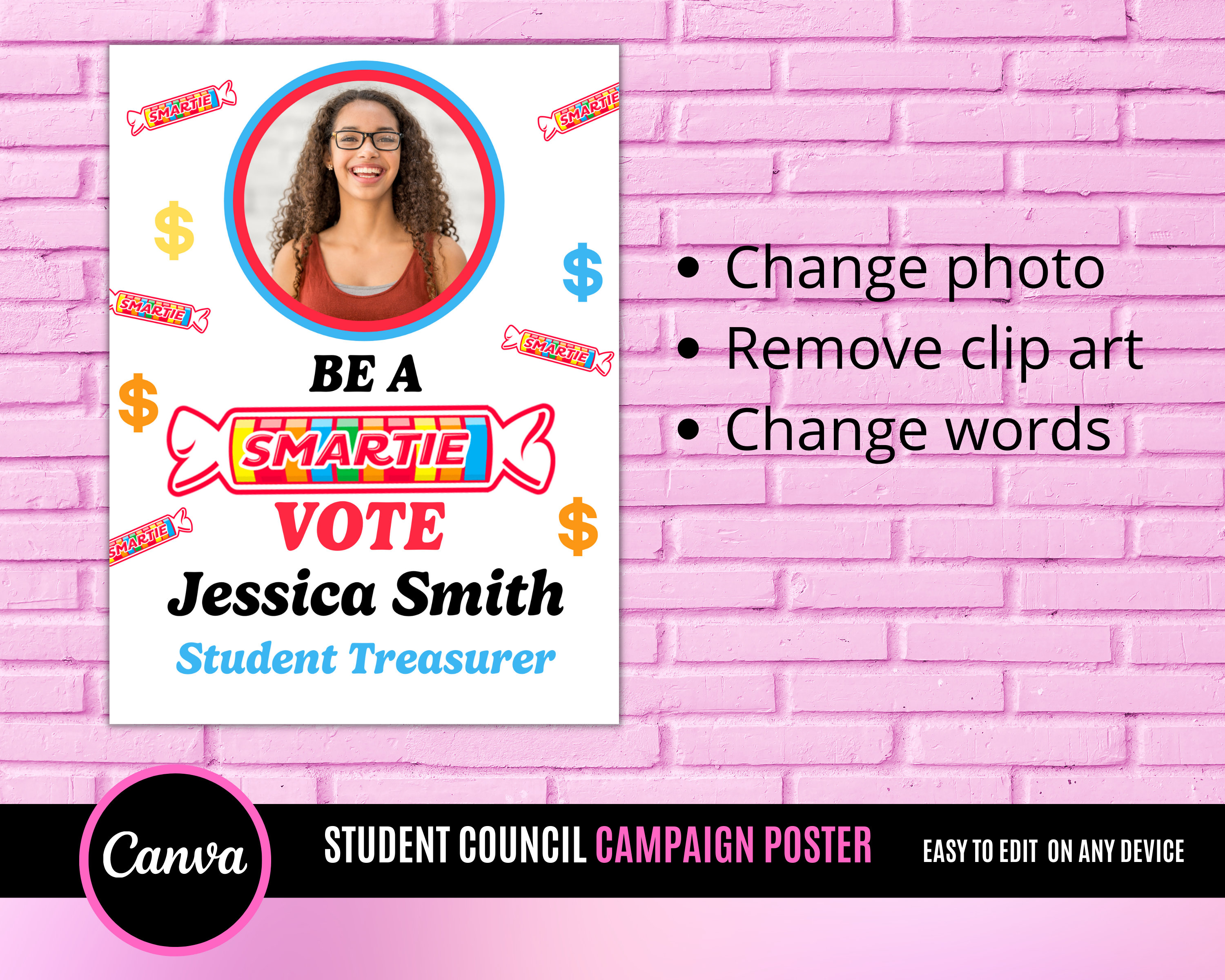 Vote For Me Posters Treasurer