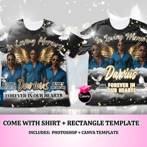 3D Tee Shirt, Memorial T Shirt Design, Editable in Canva, Memorial T ...