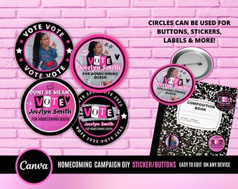 Vote Homecoming Queen, Class Campaign Sticker, Class Campaign ...