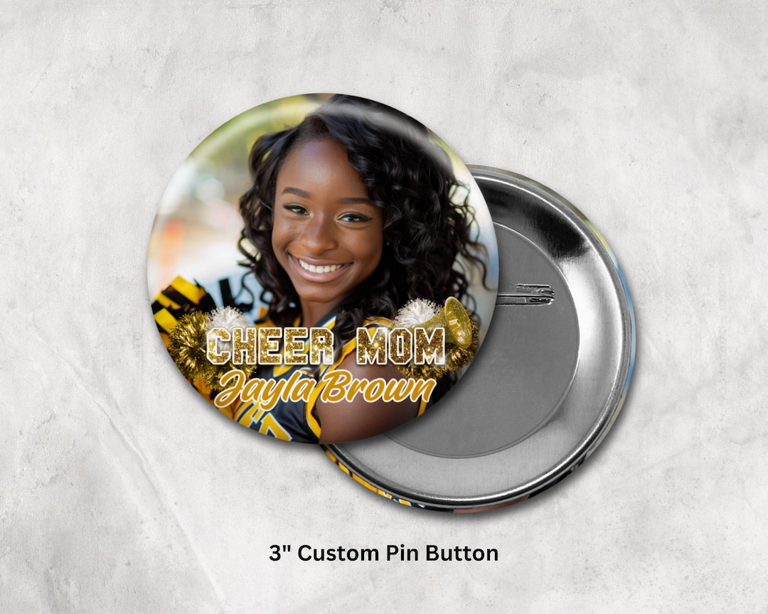 Cheer Button, Sports Team Pin Buttons, School Spirit Week, Homecoming ...