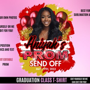 Prom Send off T Shirt Design, Editable in Canva, 2025 Prom T Shirt ...