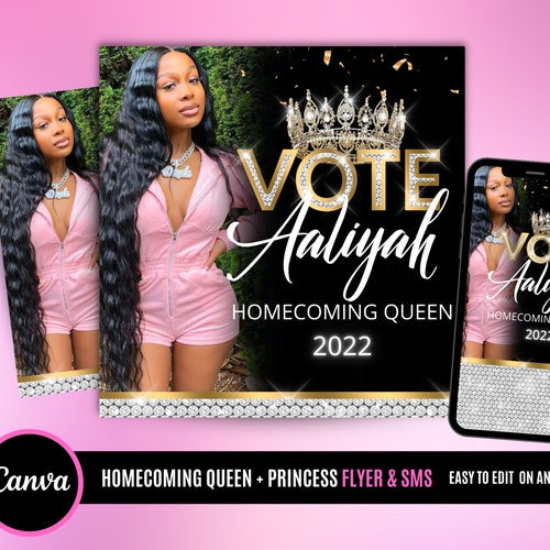 Homecoming Queen Flyer Homecoming Vote For Me Social Media Etsy