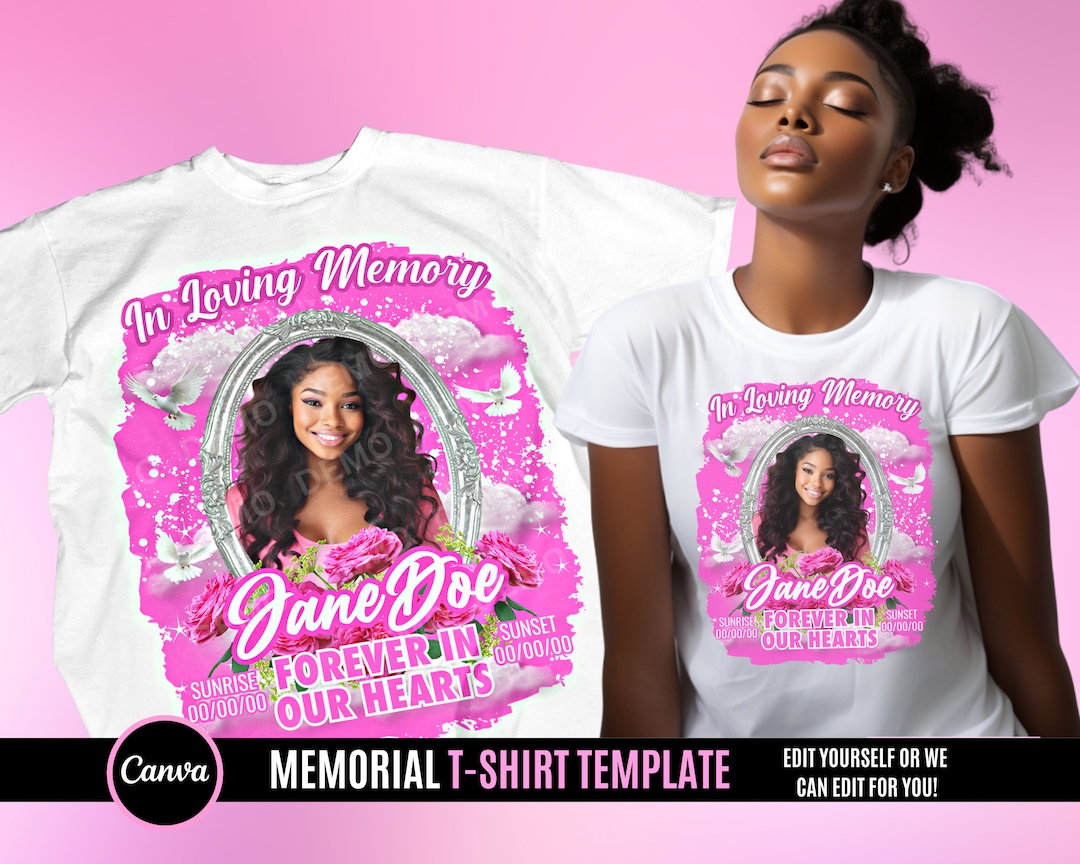 Memorial T Shirt Design, Editable in Canva, in Loving Memory T Shirt ...