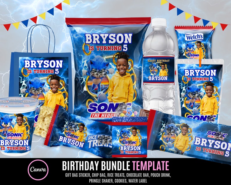 Character Birthday Digital Files, Birthday Party Favor Templates ...