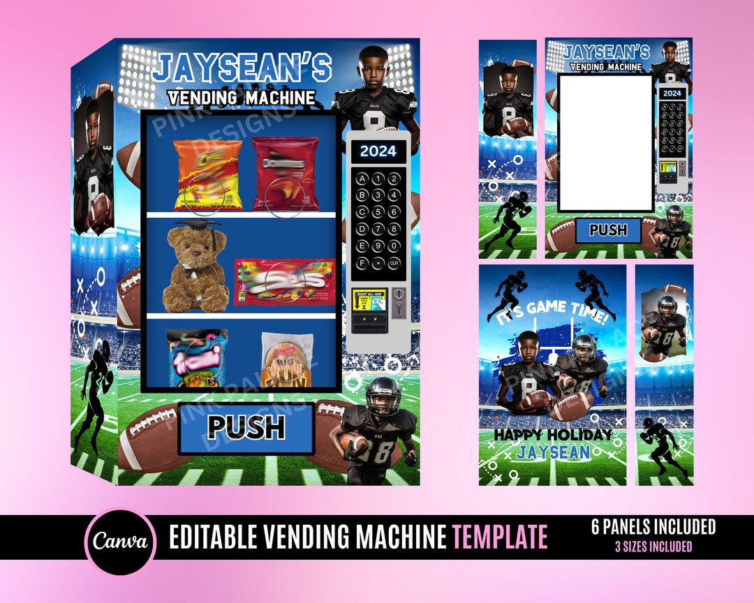 Vending Machine Template, Football Vending Machine, Birthday Gift ...