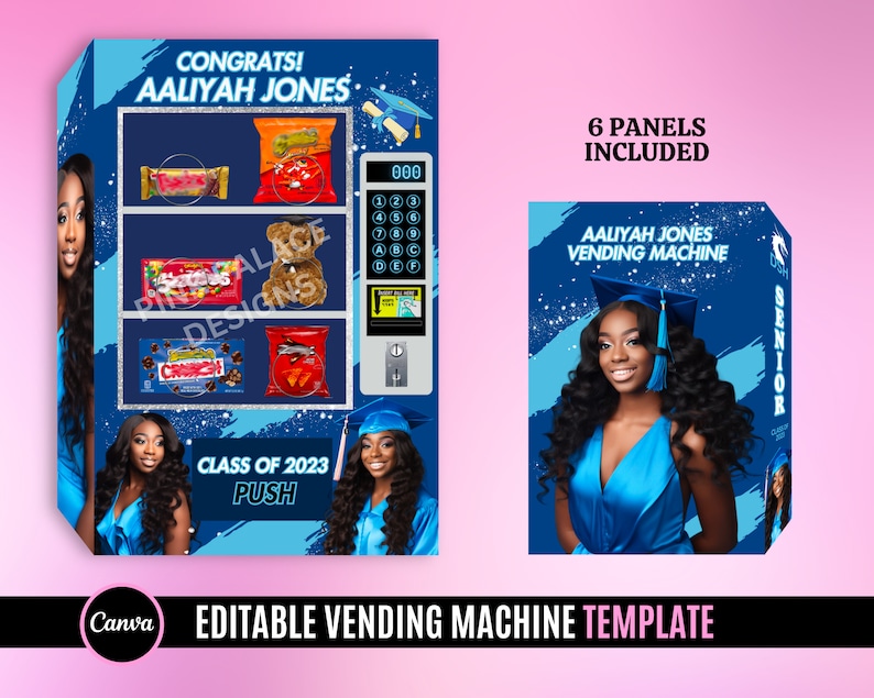 Vending Machine Template, Graduation Gift, Graduation Crafts, Birthday ...