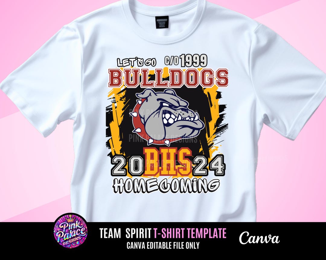 Homecoming Design File Bulldogs, Football T Shirt Design, Editable in ...