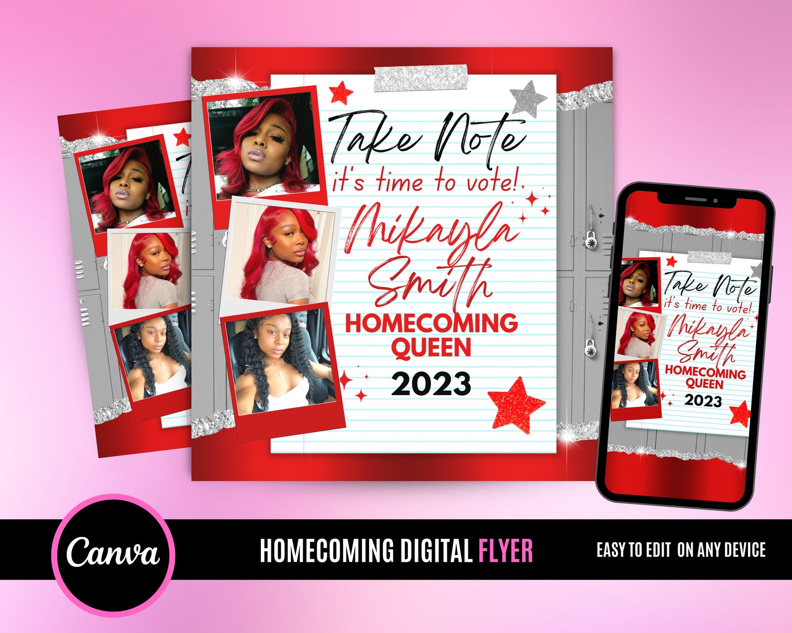 Vote Homecoming Queen Social Media Flyer Class Campaign Etsy