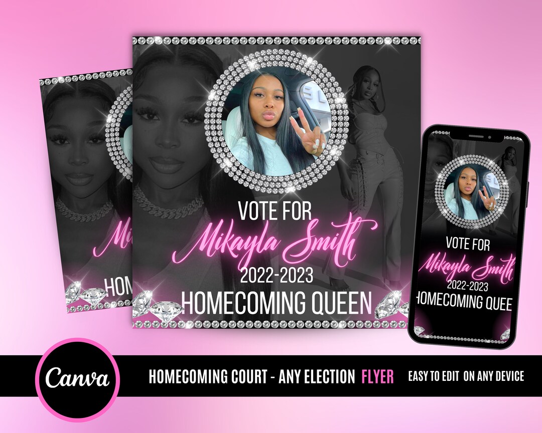 Vote Homecoming Queen Social Media Flyer Class Campaign - Etsy