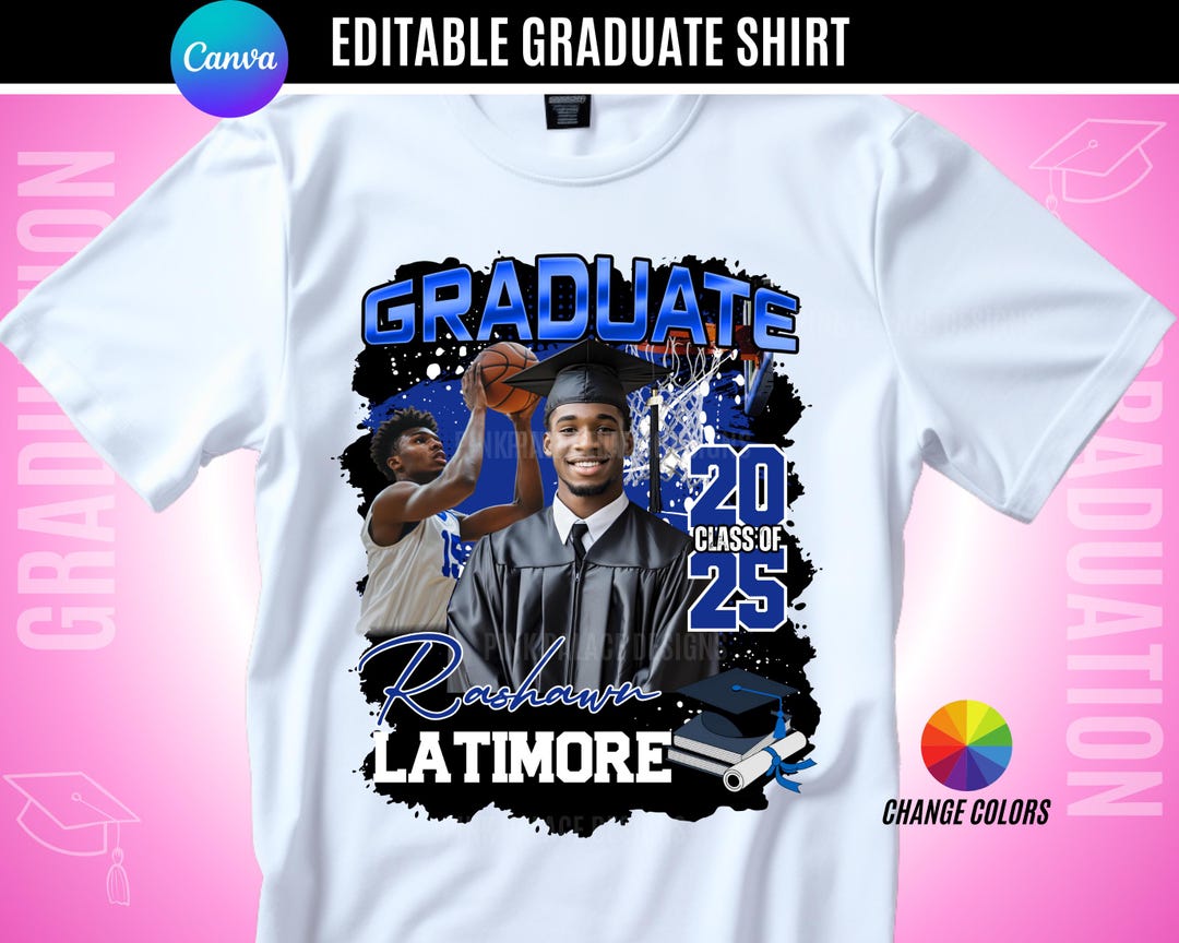 Graduate Tshirt Design File, Graduation Day Design File, Editable in ...