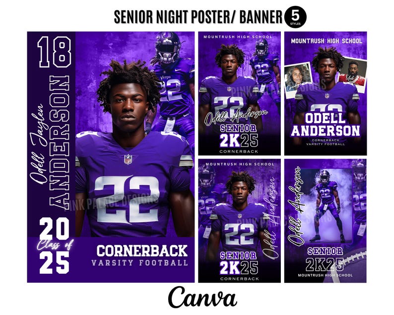 Senior Night Poster, Football Game Day Poster Template, CANVA, T Shirt ...
