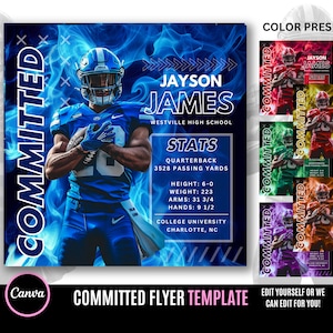 College Committed Flyer, Graduation Flyer, Sports Flyer, Editable With ...