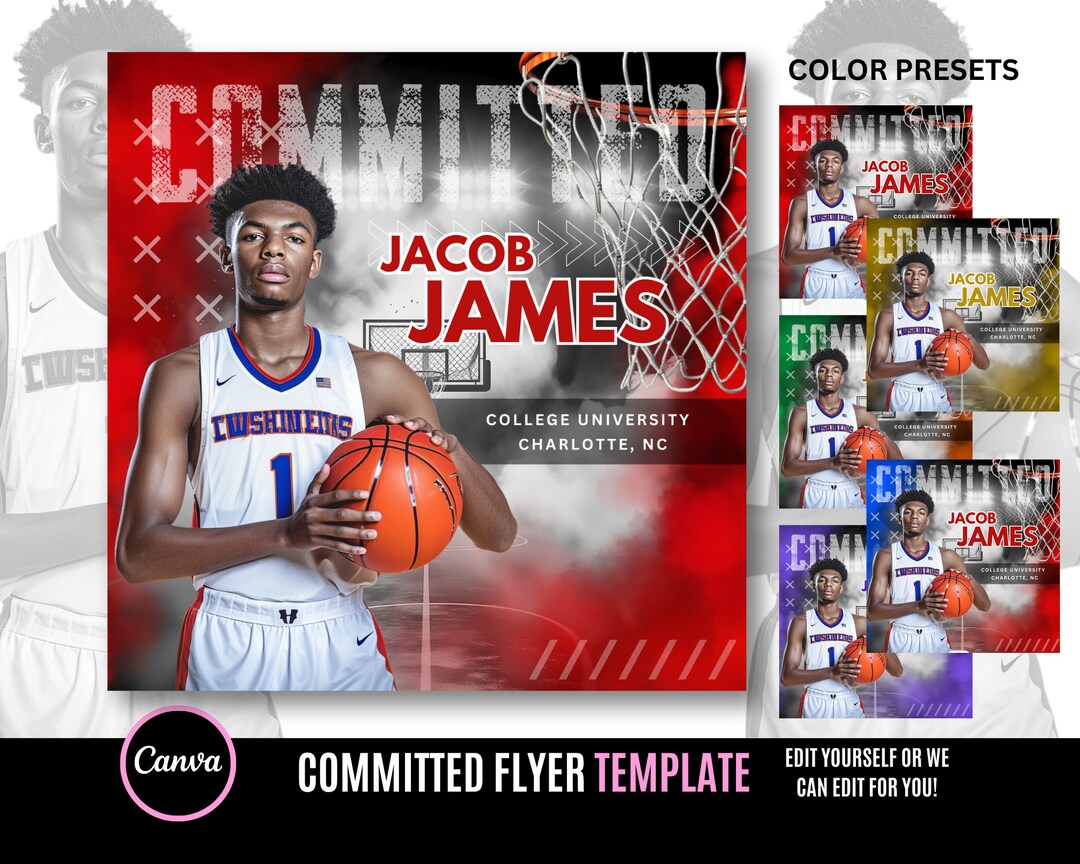 Basketball College Committed Flyer, Graduation Flyer, Sports Flyer ...