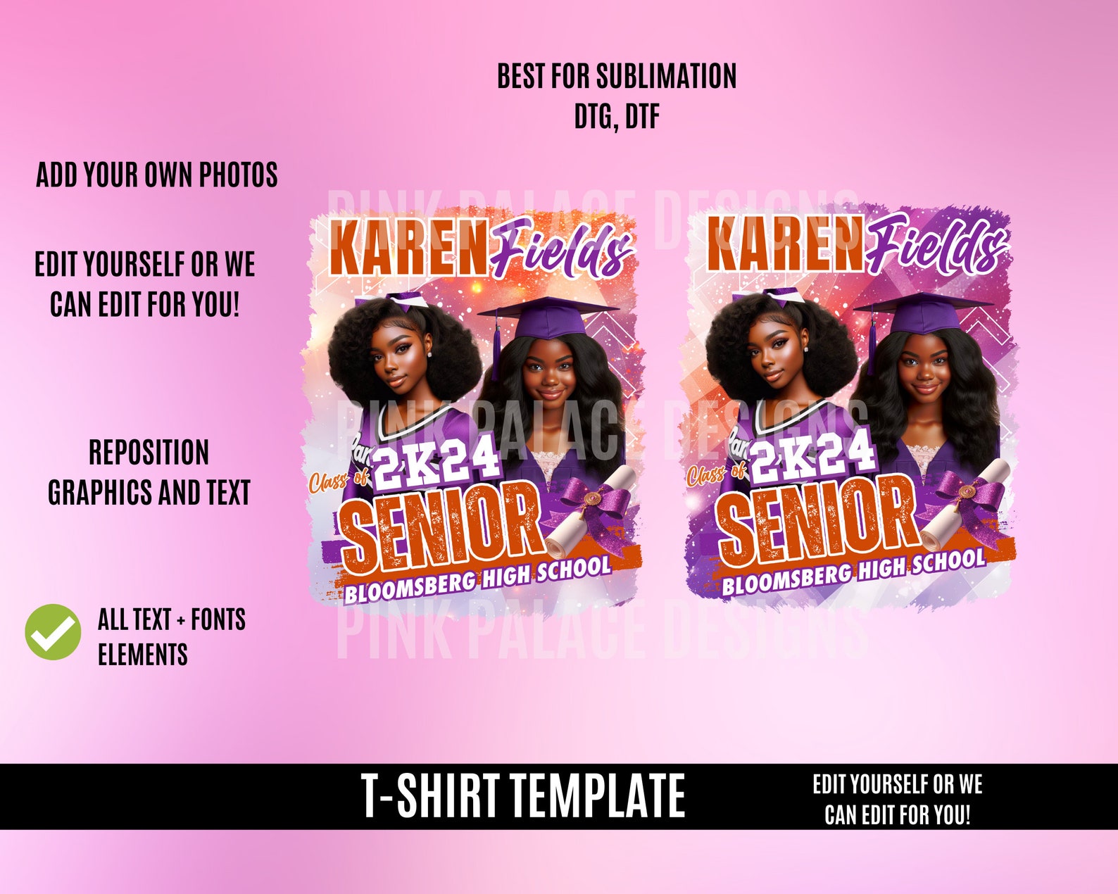 Senior Night Tshirt Design File, Senior Night, Editable in Canva, T ...