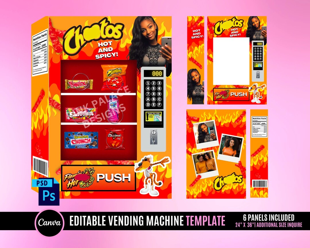 Vending Machine Template, Graduation Gift, Birthday Gift, PSD and CANVA ...