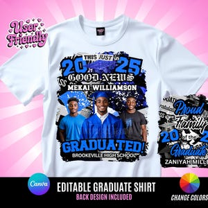 Graduation Center T Shirt Design File, Grad Newspaper Theme, Editable ...