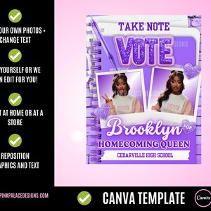 Purple Take Note Poster, Student Council Poster,homecoming Poster ...