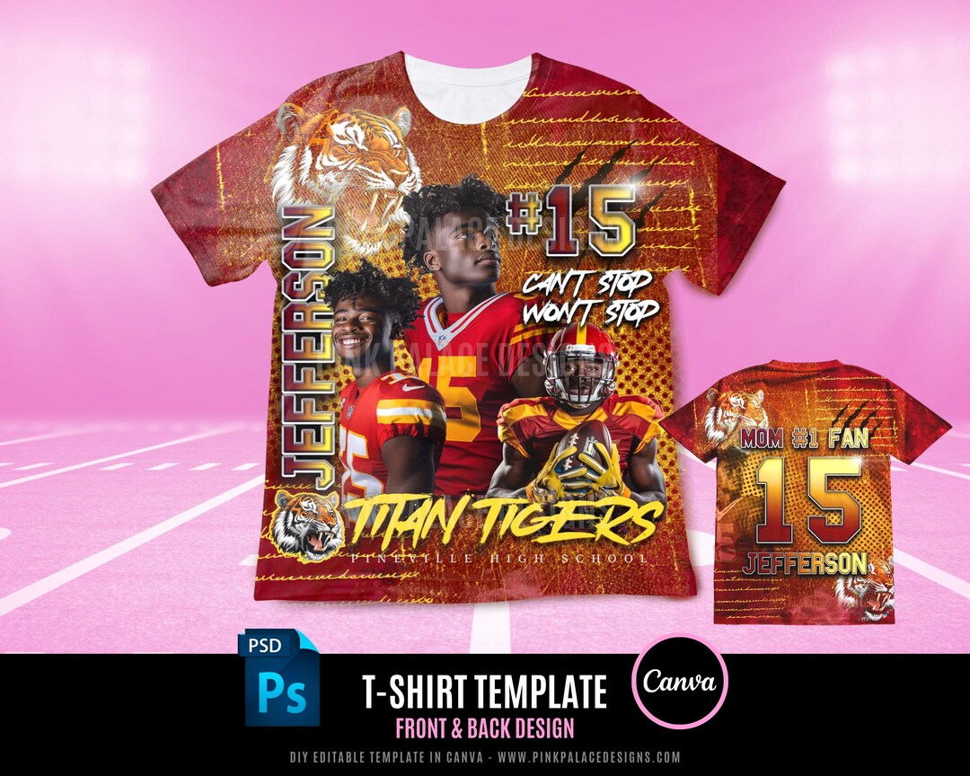 3d All Over Football Game Day Design Template, Football T Shirt Design ...