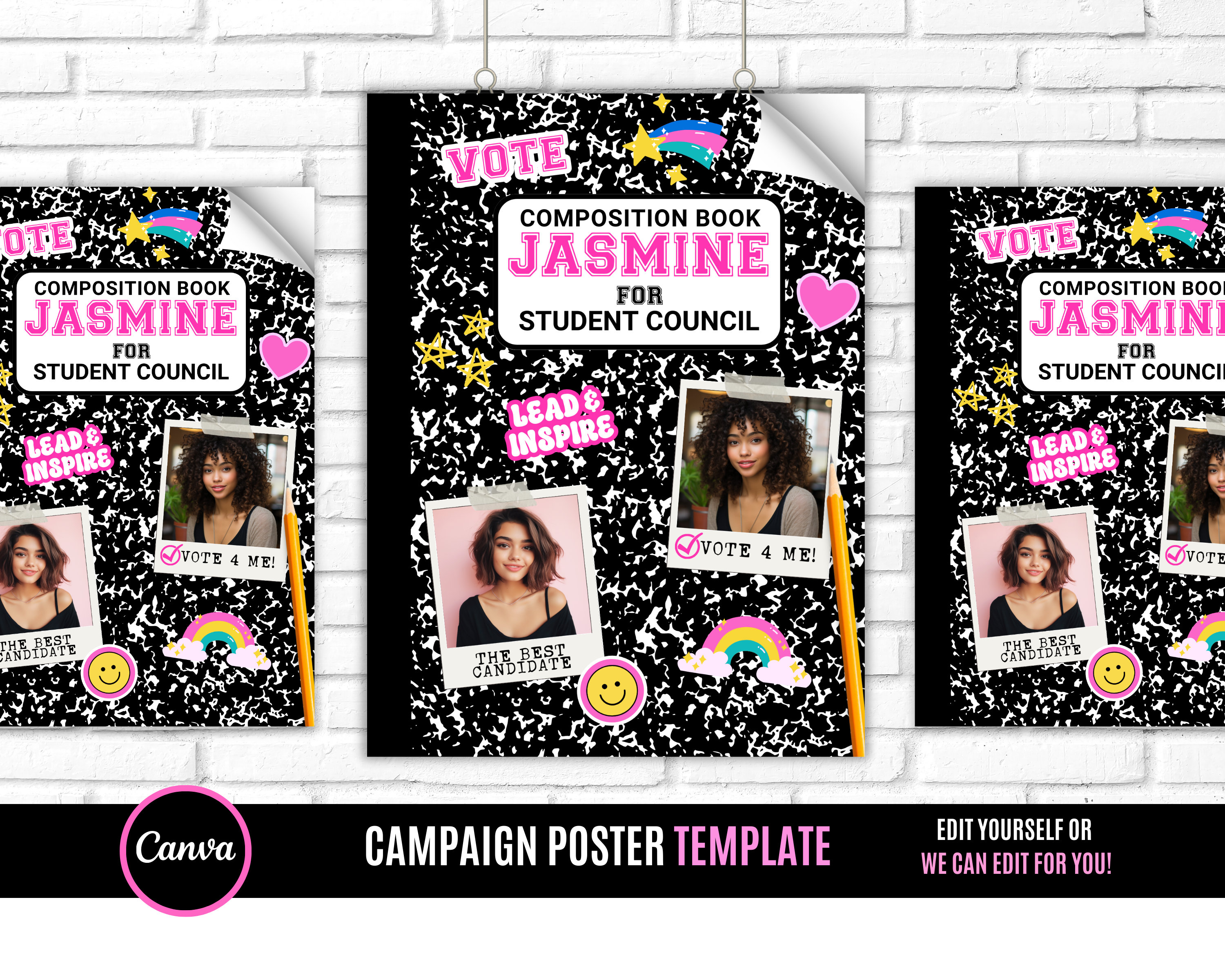 3 Campaign Posters, Vote Poster, Homecoming Poster, Class Treasurer ...