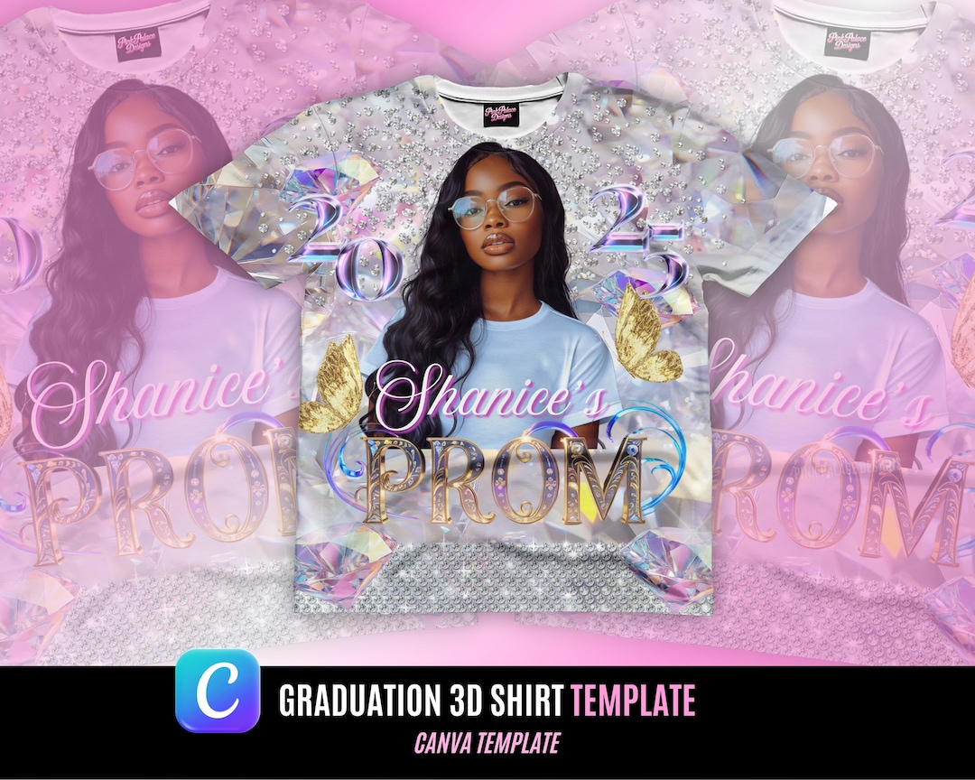 Prom 3d All Over Shirt Template, Canva Editable Template, PROM Shirt - Etsy
