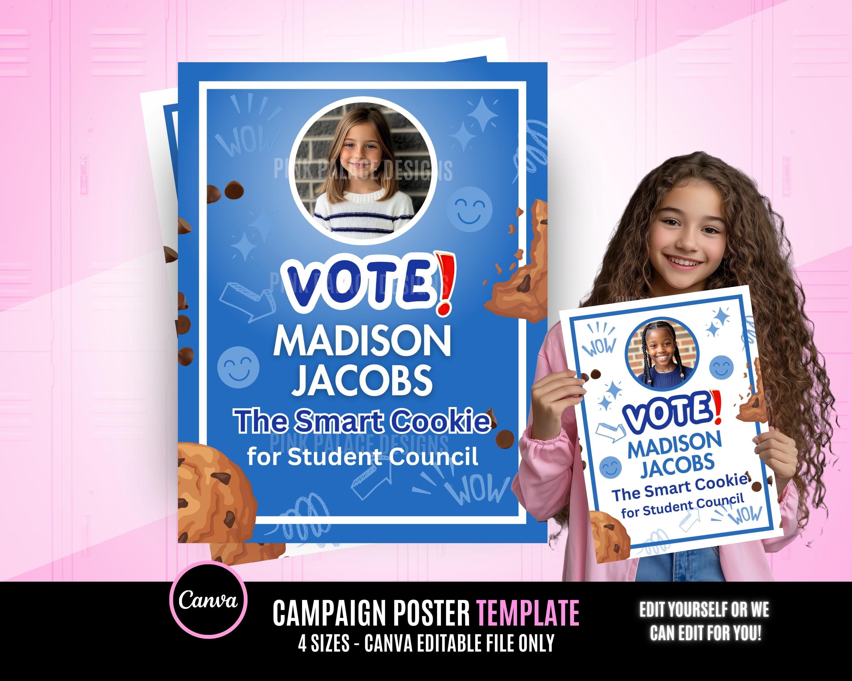 Sweet Cookie Vote Poster Homecoming Queen Poster Sign, Class President ...