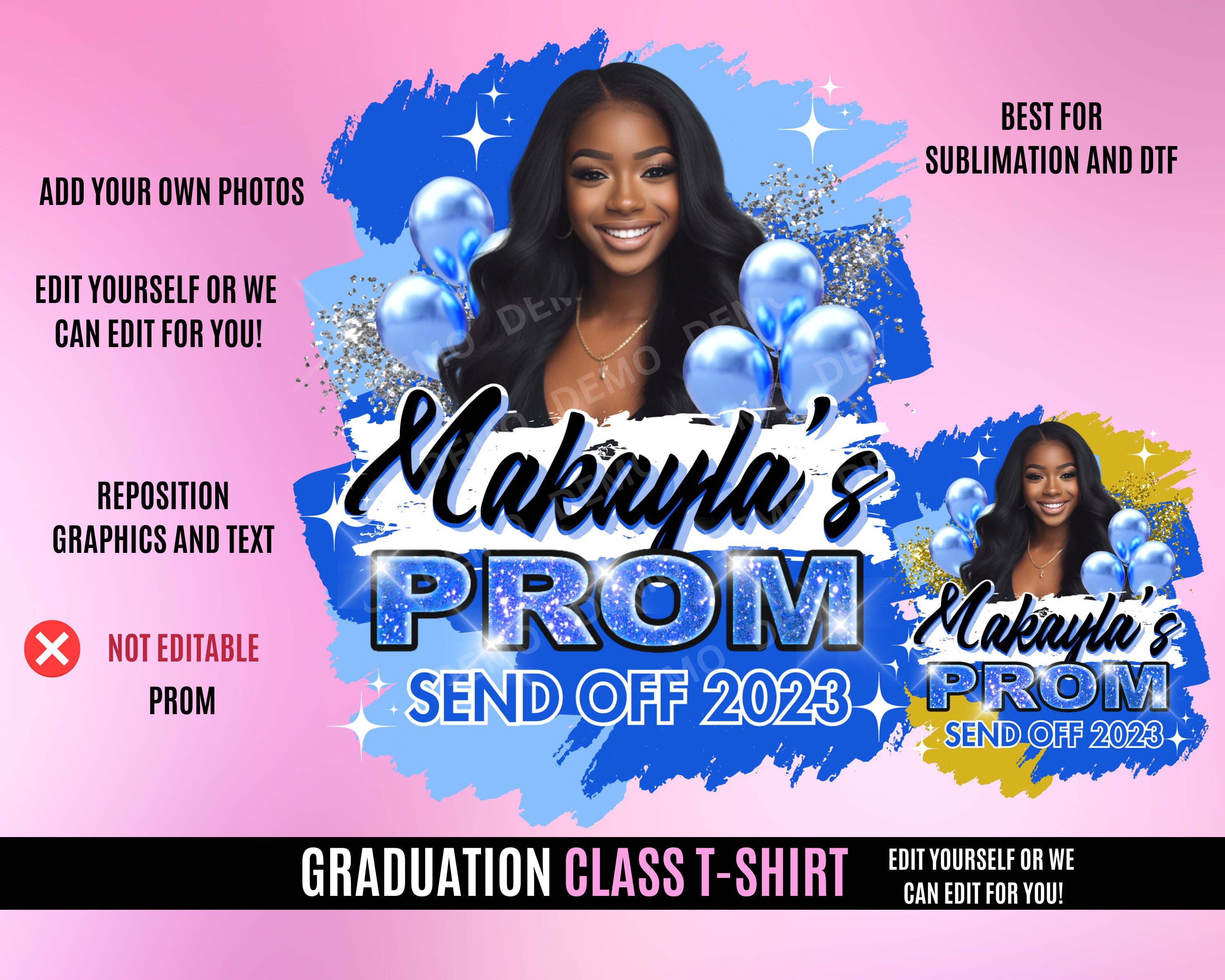 Prom Send off T Shirt Design, Editable in Canva, 2024 Prom T Shirt ...