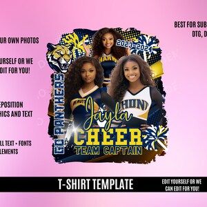 Cheerleader Design File, Cheer T Shirt Design, Editable in Canva, T ...