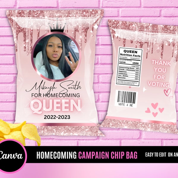 Homecoming Chip Bag Template - Etsy