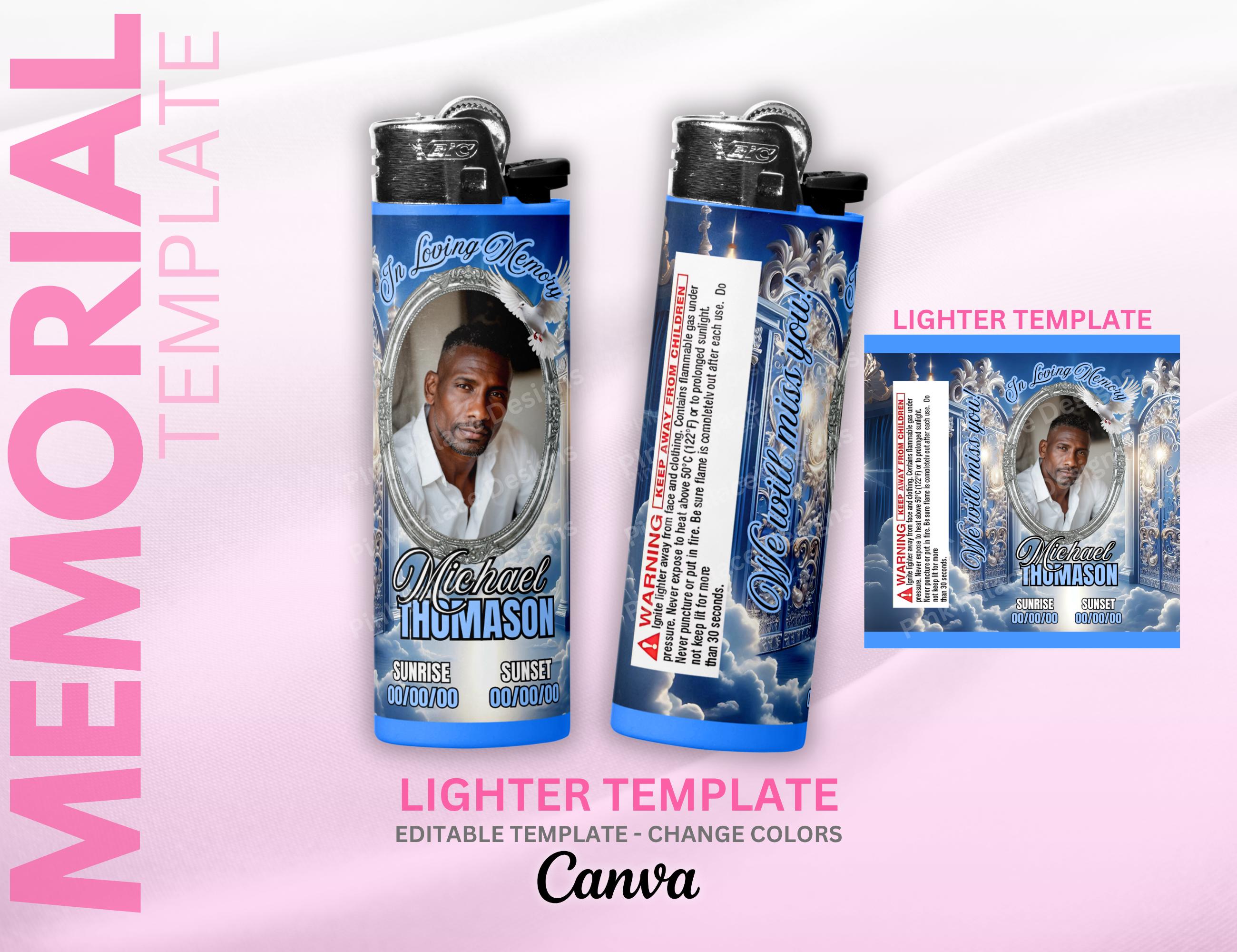 Memorial Lighter Template | Memorial Keepsake | Funeral Keepsake ...