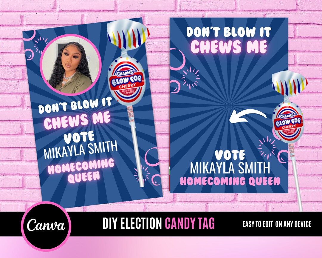 Chews Me Tag Homecoming Campaign Voting Cards Vote for Me - Etsy