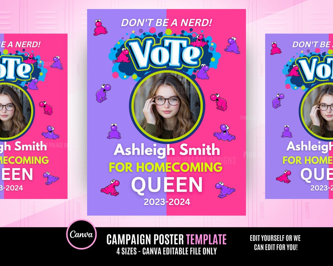 Homecoming Queen Poster Sign, Class Campaign, Class President, High ...