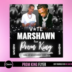 Homecoming King Vote Flyer | Vote Prom King | Prom Night Event | Prom ...