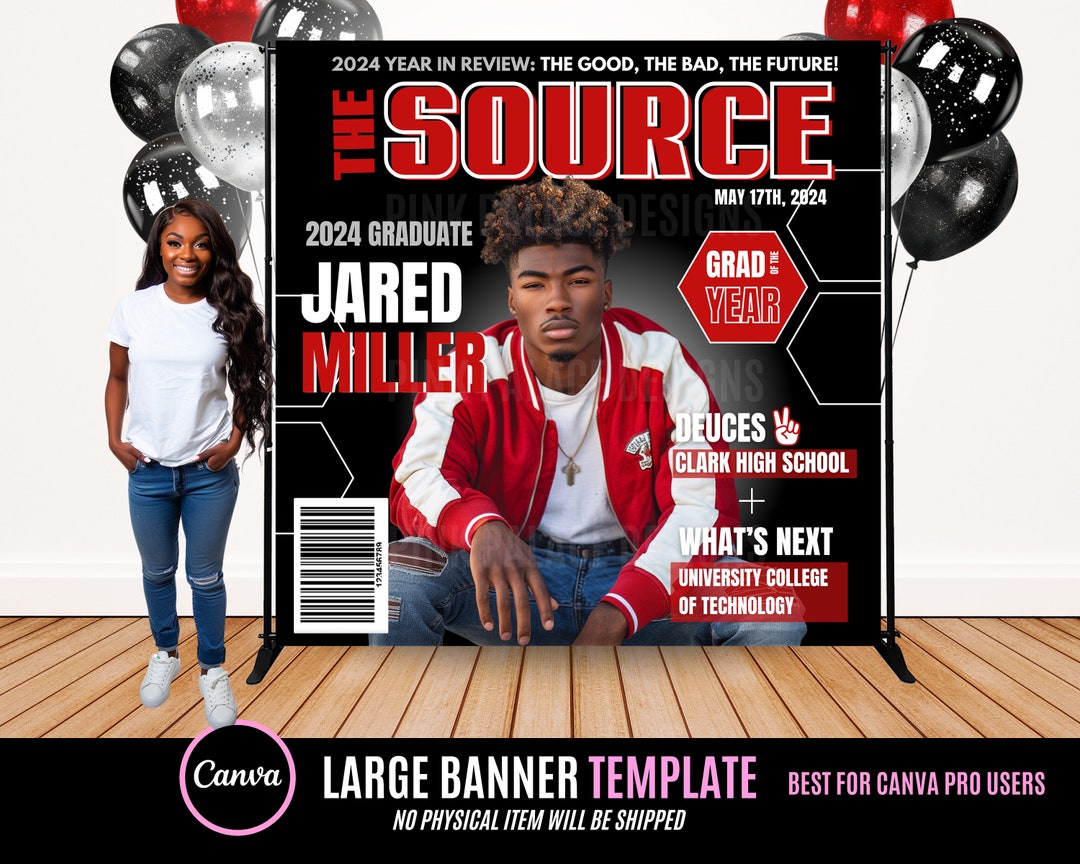 Graduation Banner Template, Editable in Canva , Graduation Backdrop ...