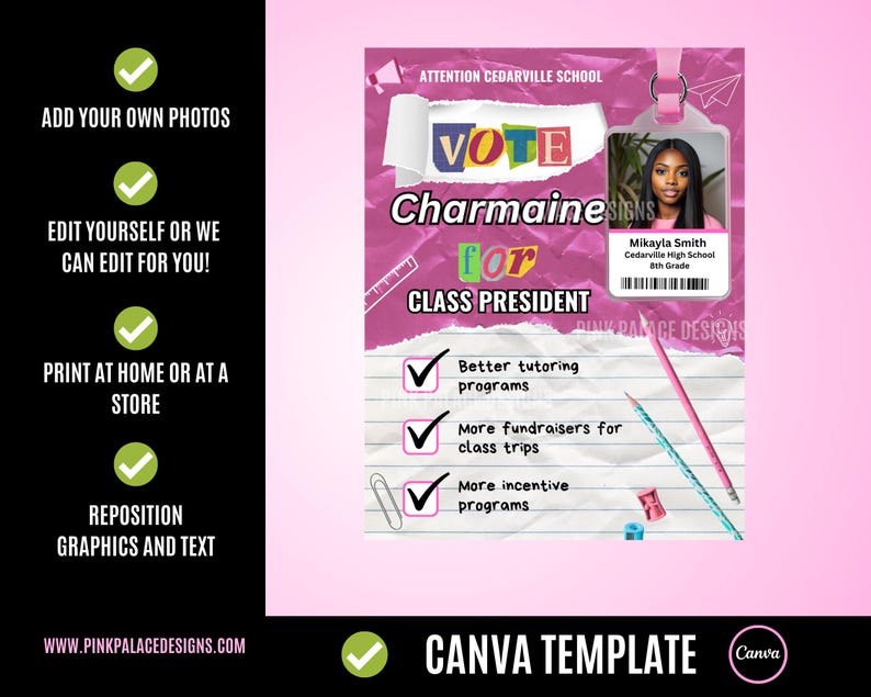 School Campaign Poster, Student Elections Poster , Class Treasurer ...