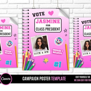 3 Campaign Posters, Vote Poster, Homecoming Poster, Class Treasurer ...