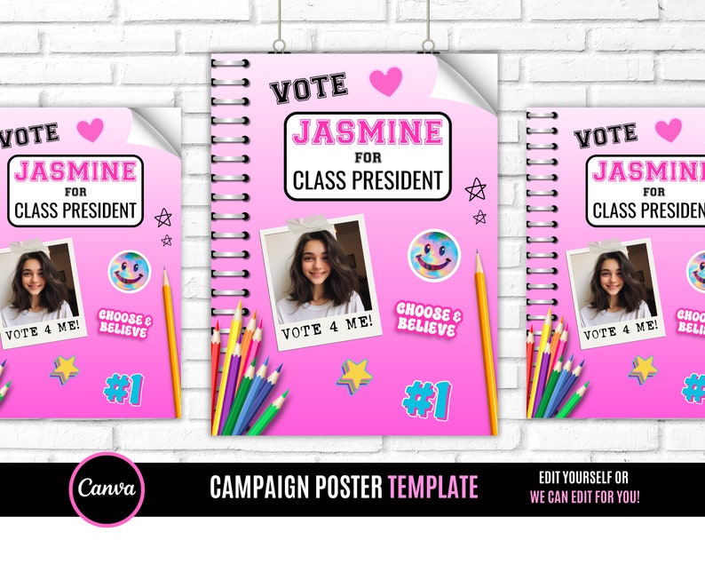 3 Campaign Posters, Vote Poster, Homecoming Poster, Class Treasurer ...