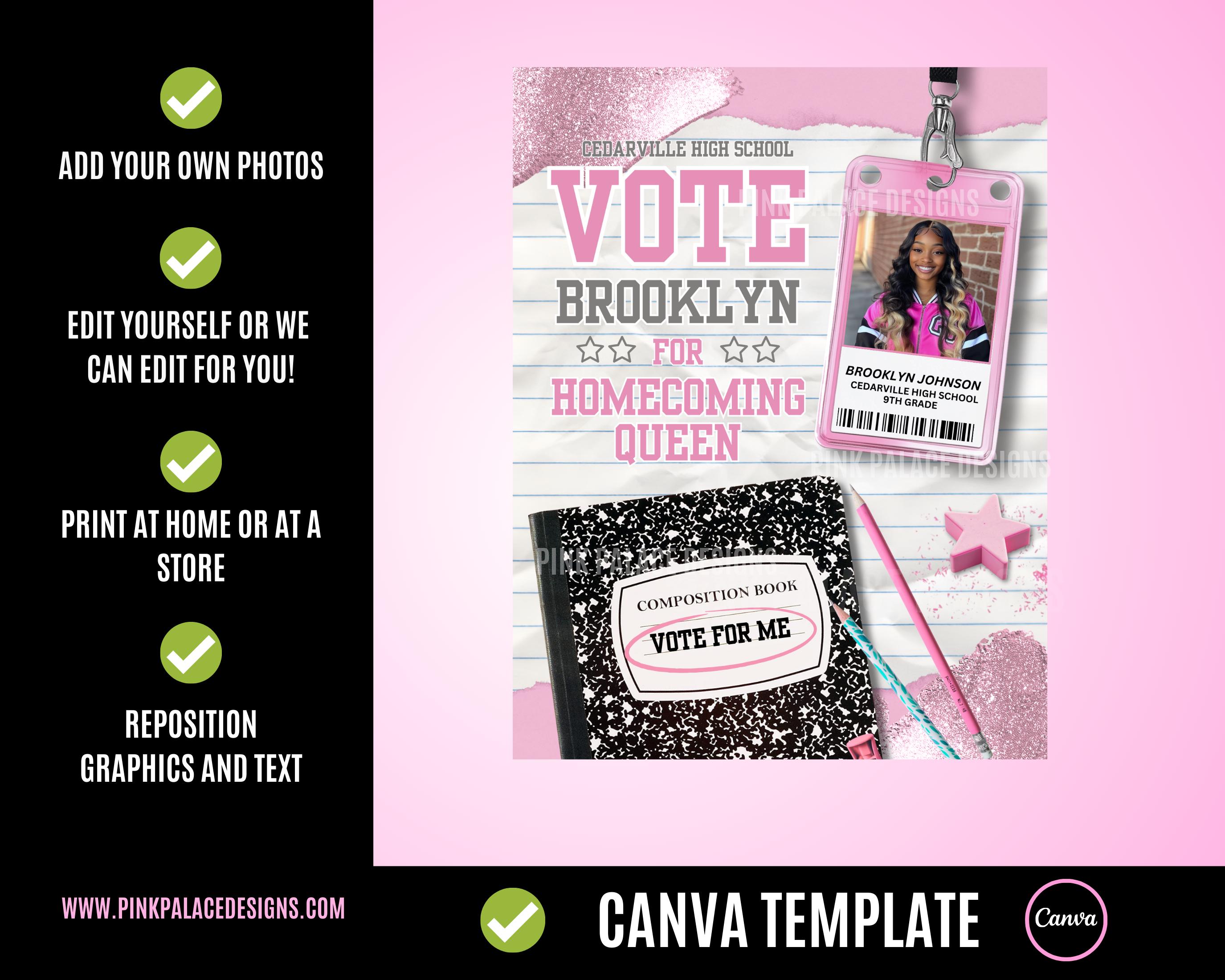 School ID Campaign Poster, Student Elections Poster , Class Treasurer ...