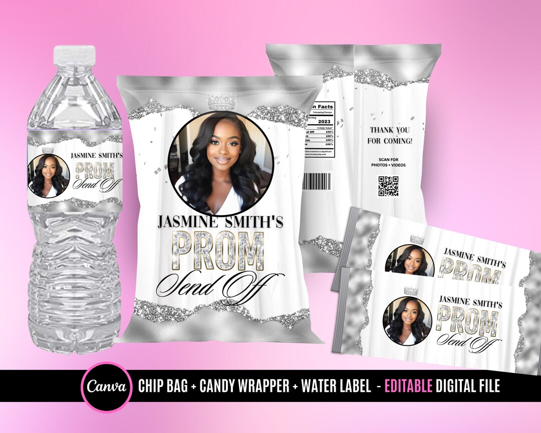 Buy Prom Send off Chip Bag, Prom Water Label, Prom Candy Bar Digital ...