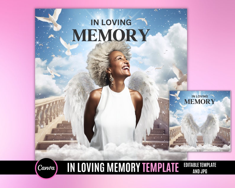 In Loving Memory Template Memorial Background Rest in Peace - Etsy