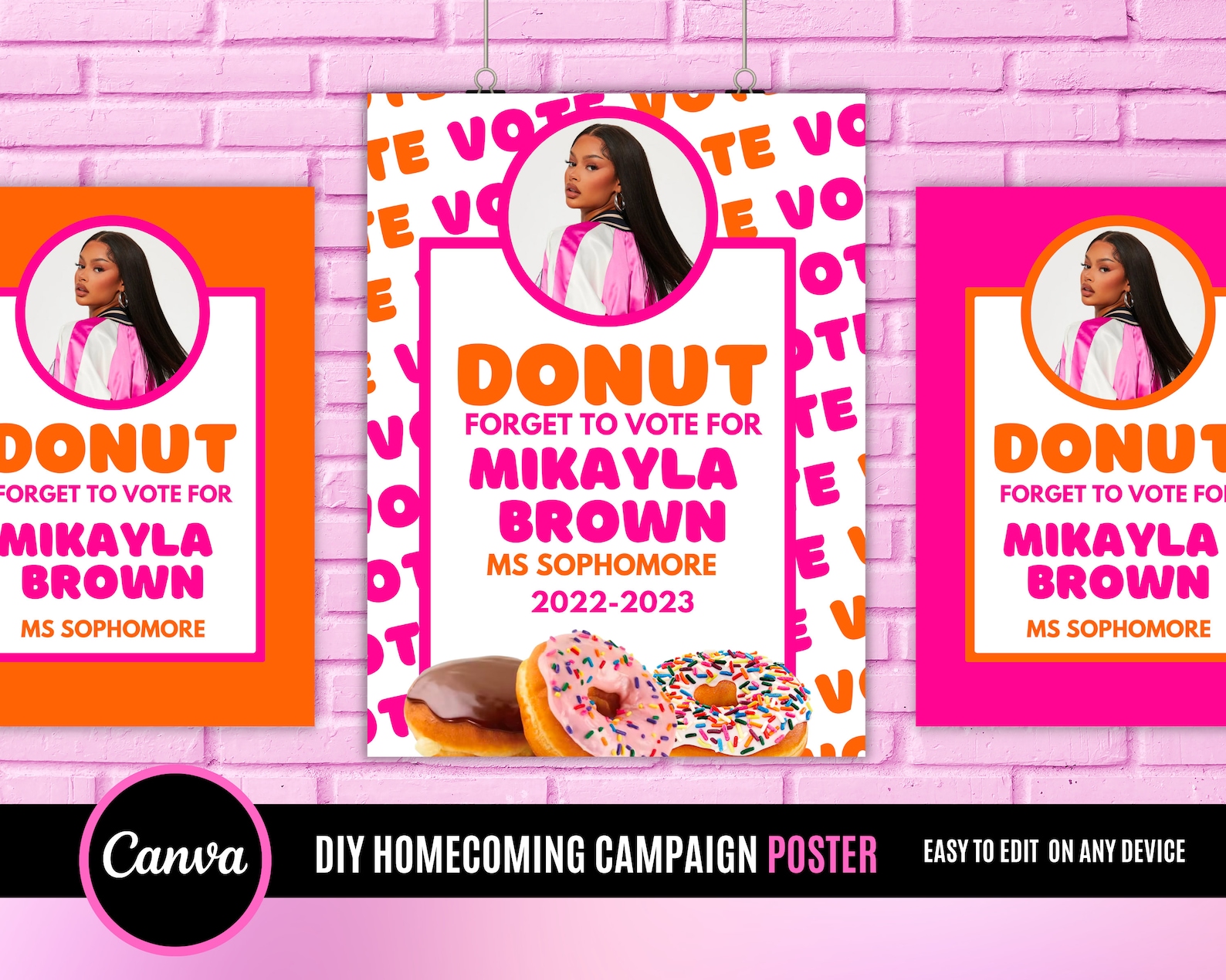 Donut Forget to Vote, Homecoming Queen Poster Sign, Class President ...
