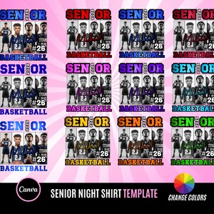 Custom Senior Night, Basketball Tshirt Design File, Edit With CANVA ...