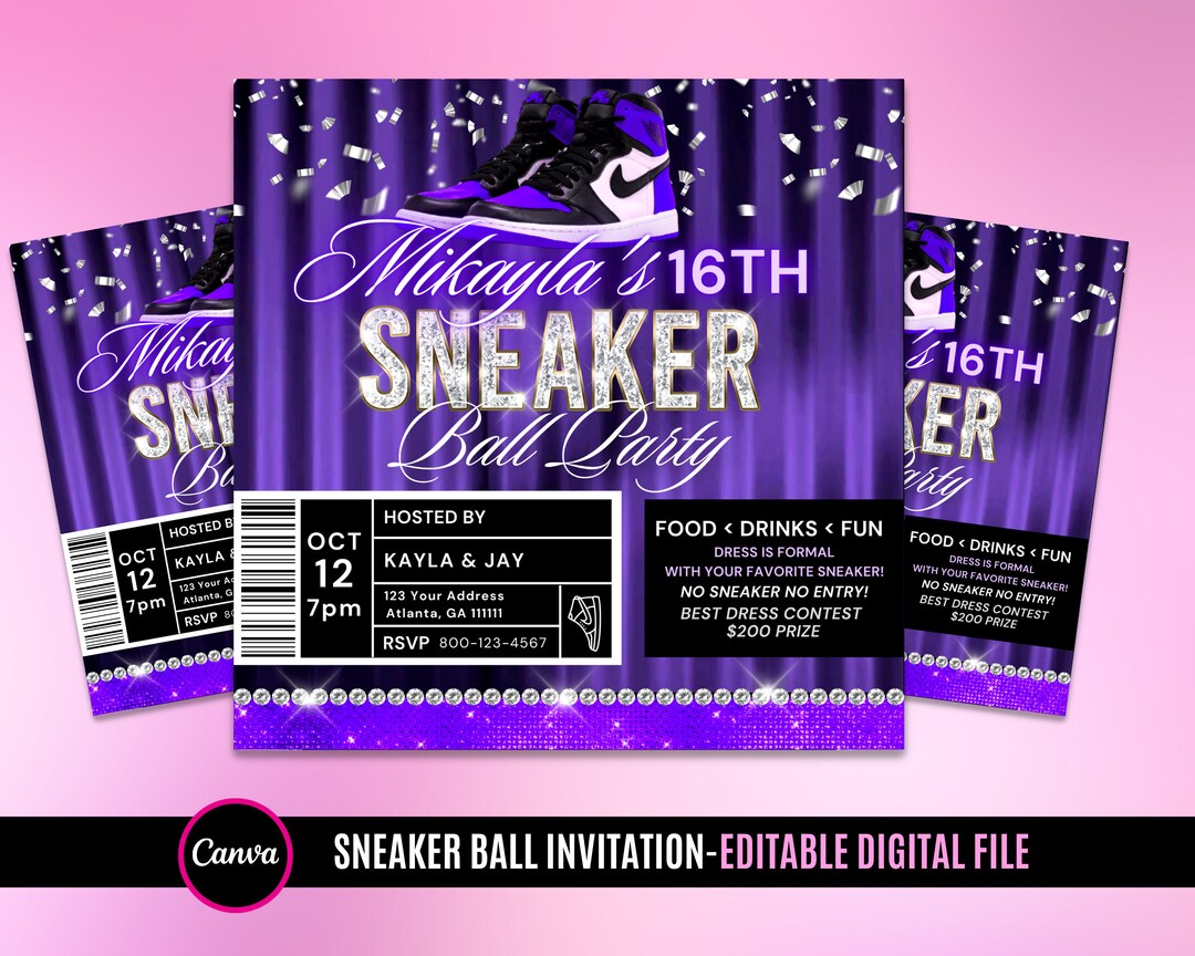 Sneaker Ball Flyer, Sneaker Ball Invite, Sneaker Ball Gala Invitation ...