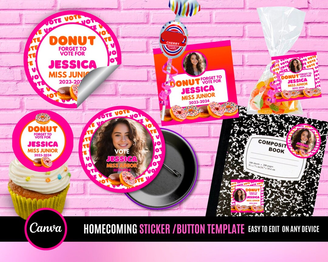 Donut Forget to Vote Stickers, Class Campaign Sticker,class Campaign ...