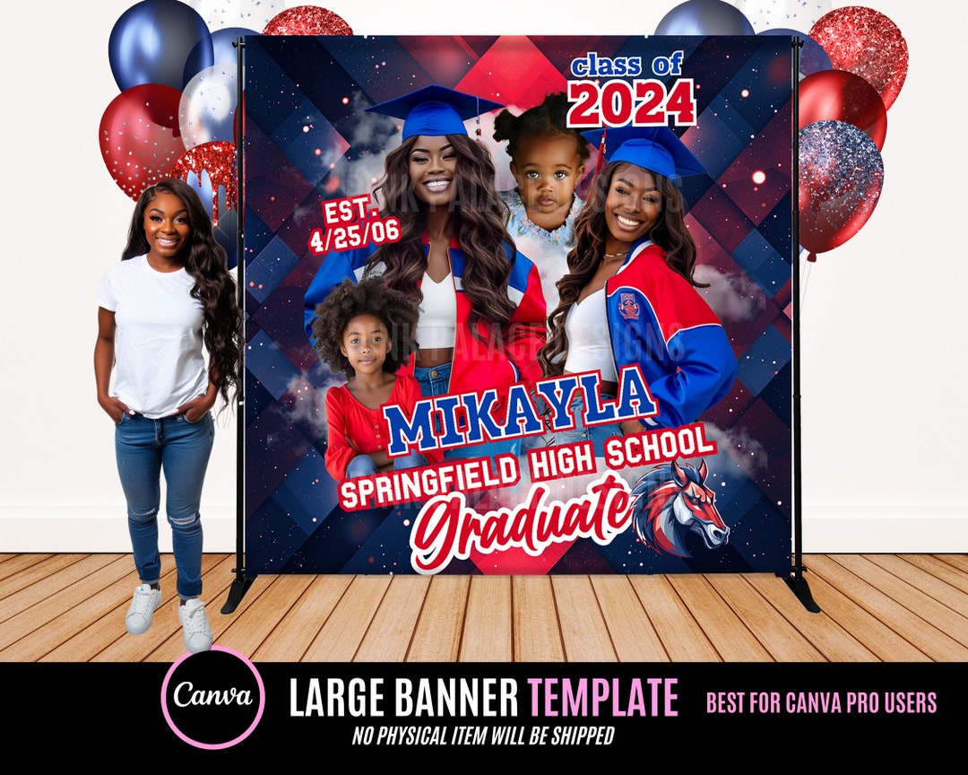Graduation Banner Template, Editable in Canva , Fully Editable , Change ...